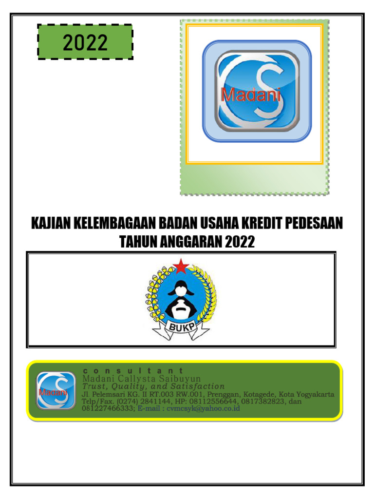 b Ustek Transformasi Kelembagaan BUKP DIY 2022 | PDF