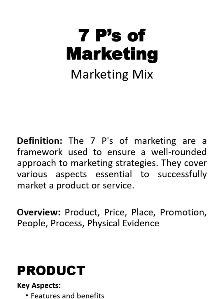 Understanding the 7 P's of Marketing | PDF