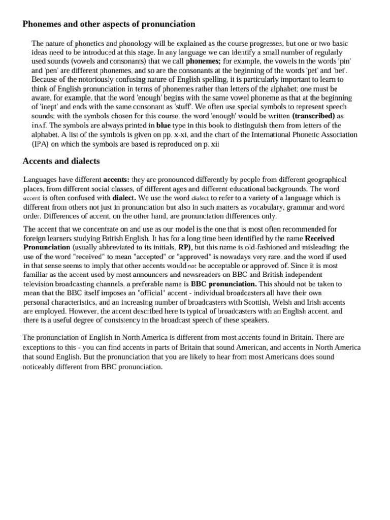 Understanding English Phonemes and Pronunciation | PDF | English ...
