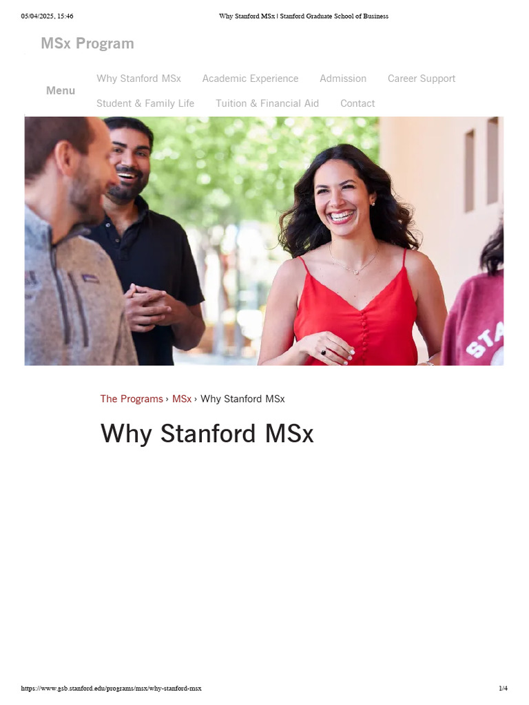 Why Stanford MSX - Stanford Graduate School of Business | PDF ...