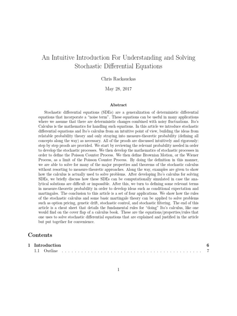 ChrisRackauckas IntuitiveSDEs | PDF | Stochastic Differential Equation | Stochastic Process