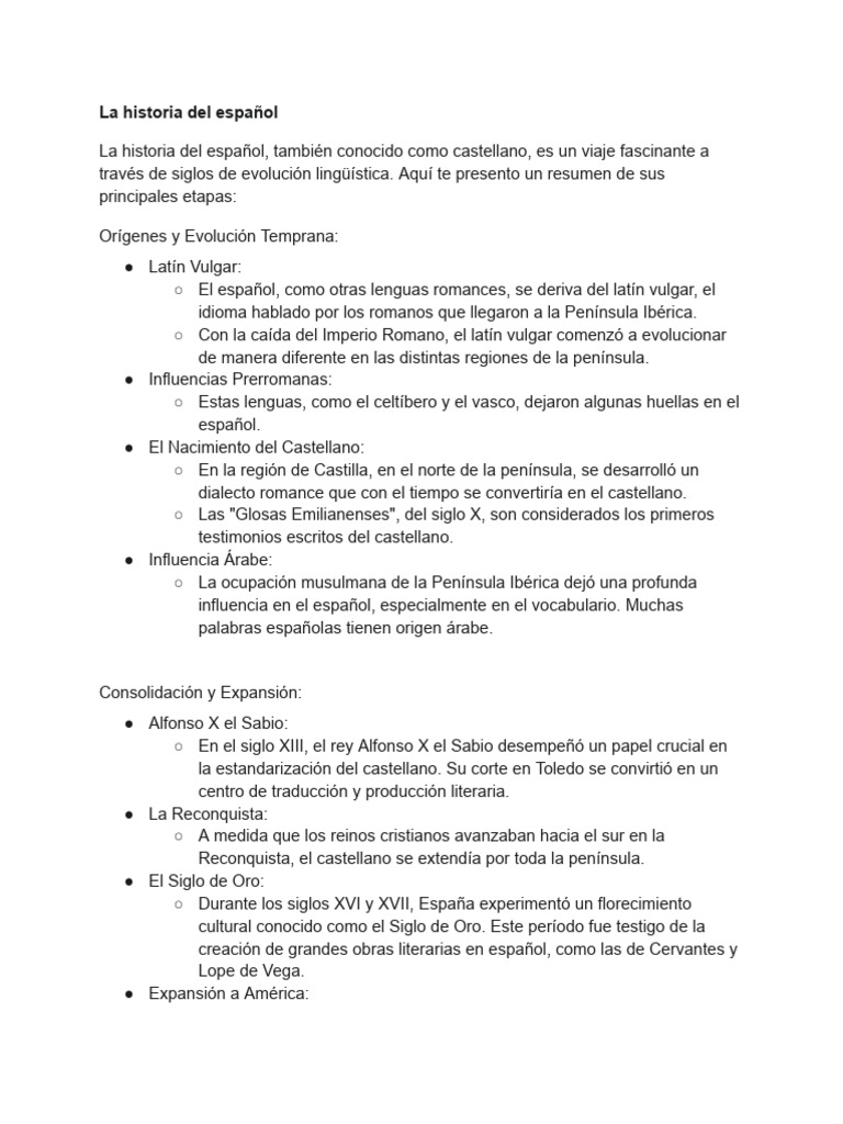 Historia Del Español | PDF | Lengua española | latín