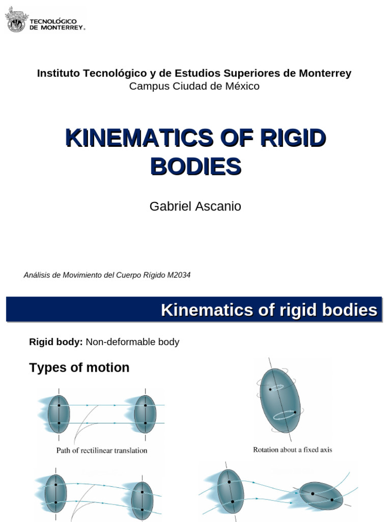 Kinematics of Rigid Bodies Explained | PDF | Kinematics | Physical ...