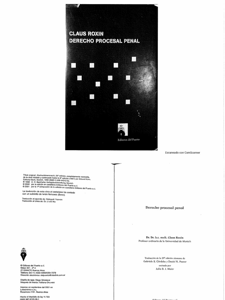 Roxin, Claus, Derecho Procesal Penal, Ps. 1-12 | PDF | Esfera pública ...