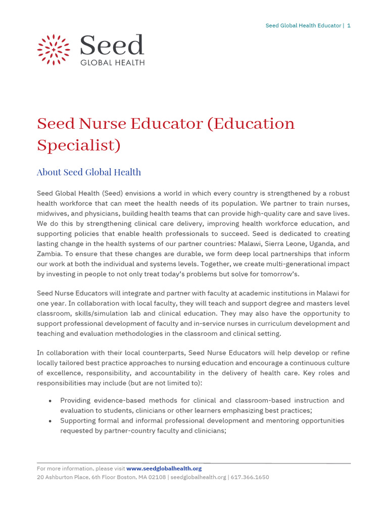 Ed Specialist Nurse Educator JD New Brand | PDF | Nursing | Health ...