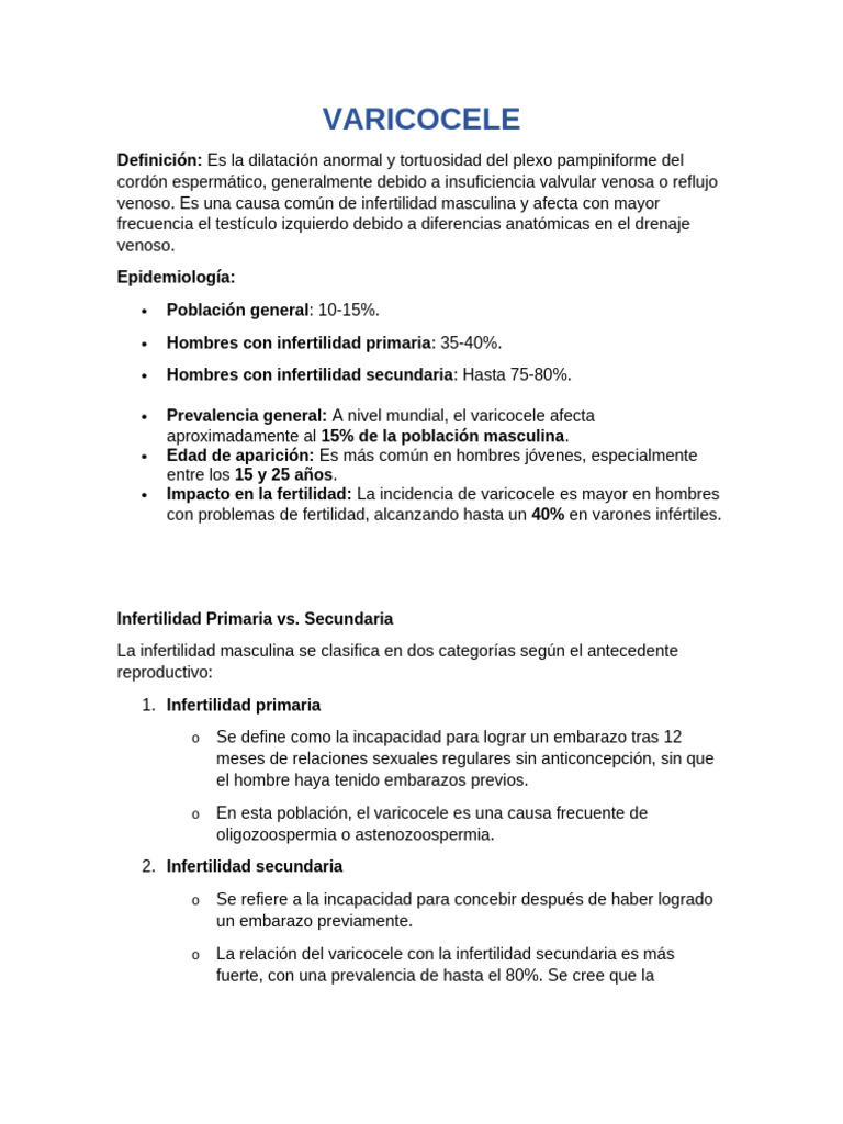 VARICOCELE | PDF | Vena | Testículo