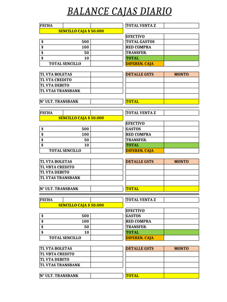 Libro de Caja Diario | PDF