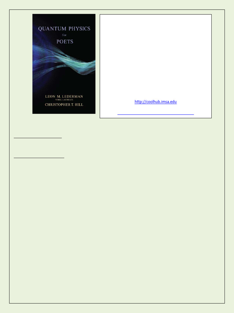 Quantum Physics For Poets - 0.1 | PDF | Quantum Mechanics | Physics