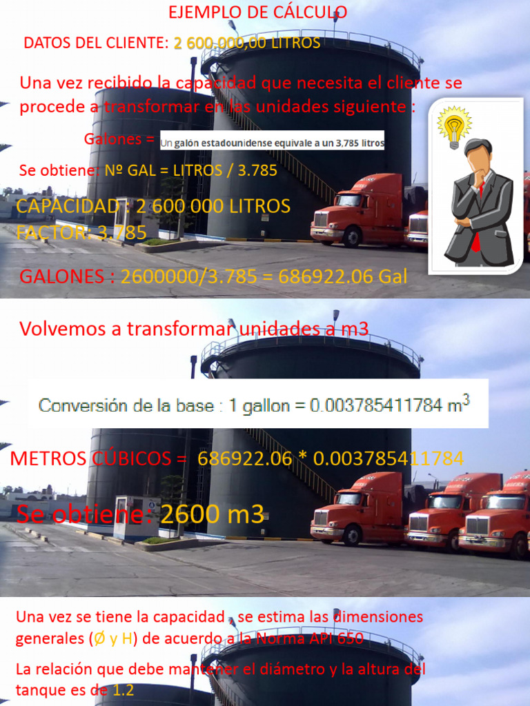 Ejemplo de Calculo de API 650 CLASE 1 | PDF | Volumen