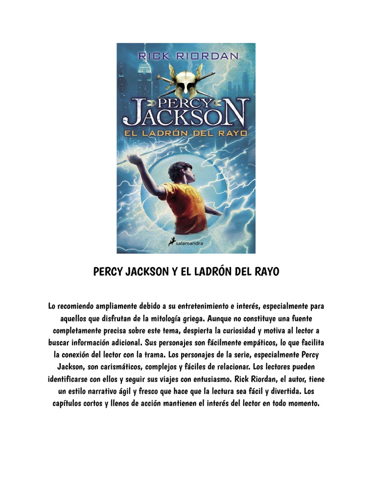 Percy Jackson: El ladrón del rayo | PDF