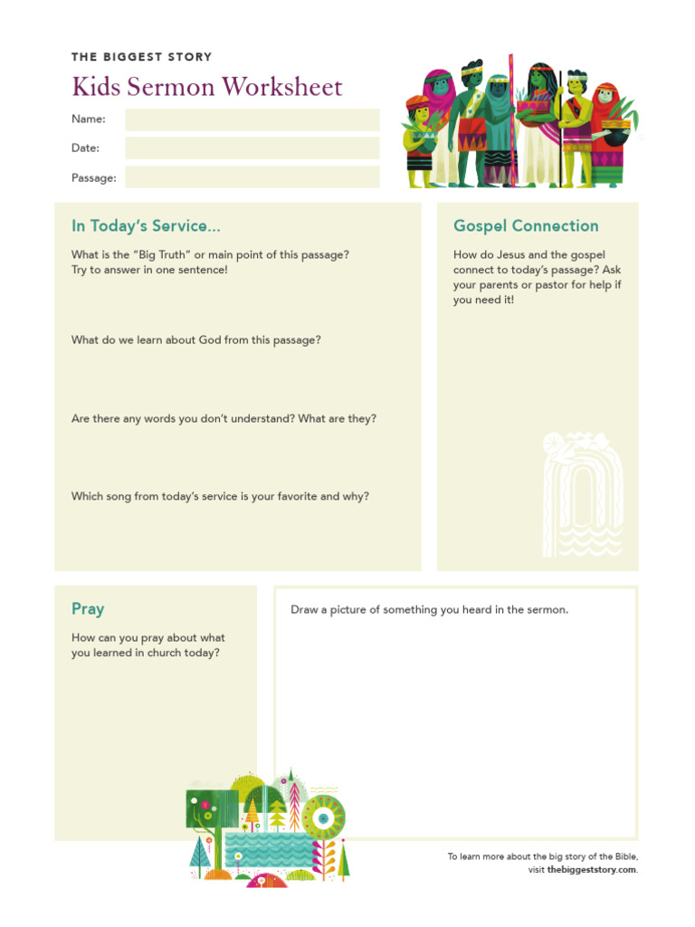Kids Sermon Worksheet | PDF
