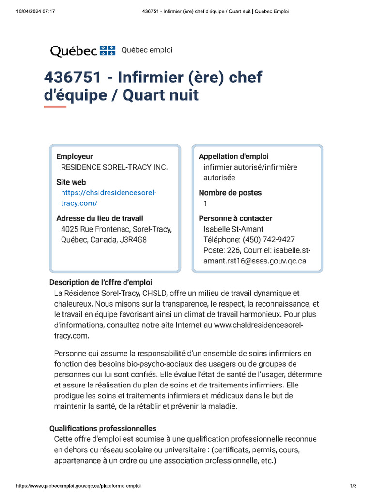 Infirmière Autorisée | PDF