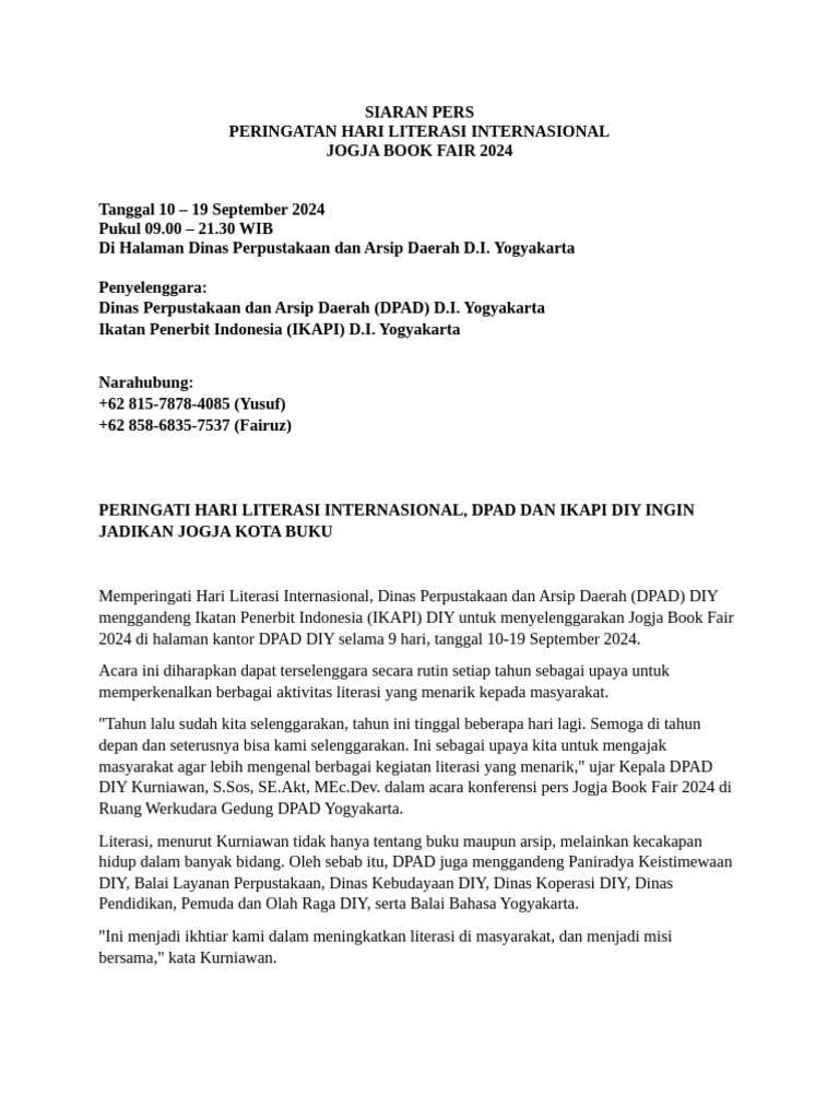 Siaran Pers | PDF