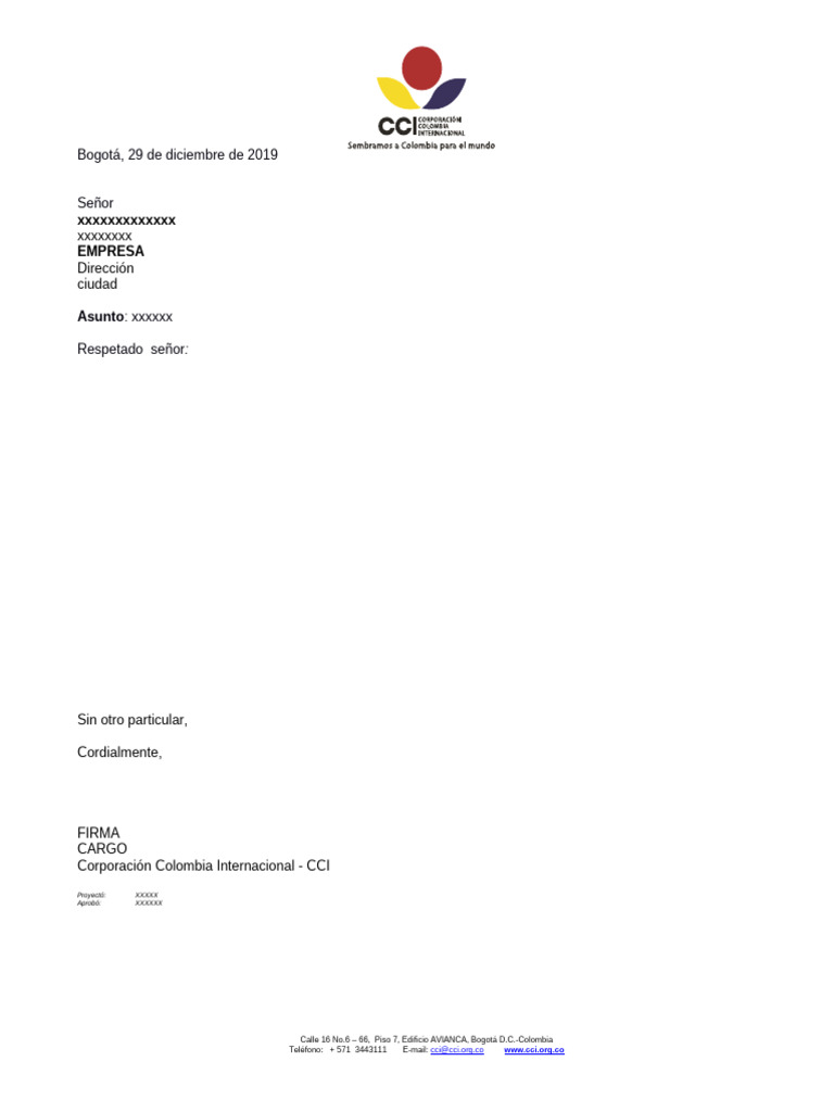 Plantilla comunicaciones CCI | PDF