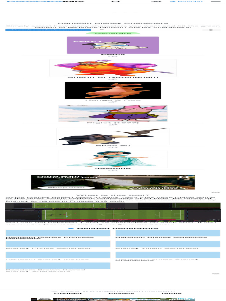 Random Disney Characters - GeneratorMix 2 | PDF