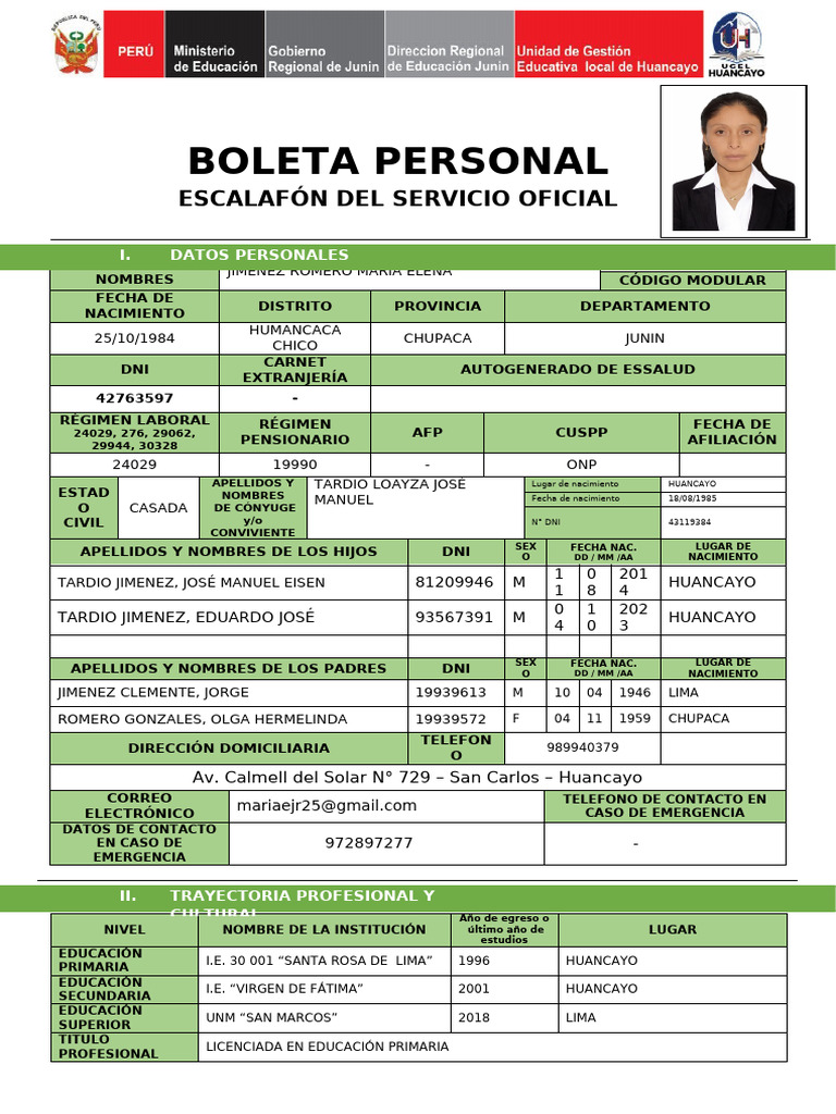 Boleta Personal - Ugel Huancayo | PDF | Control de acceso | Autenticación
