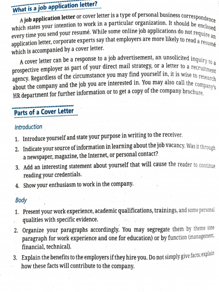 Application Letter For Employment | PDF