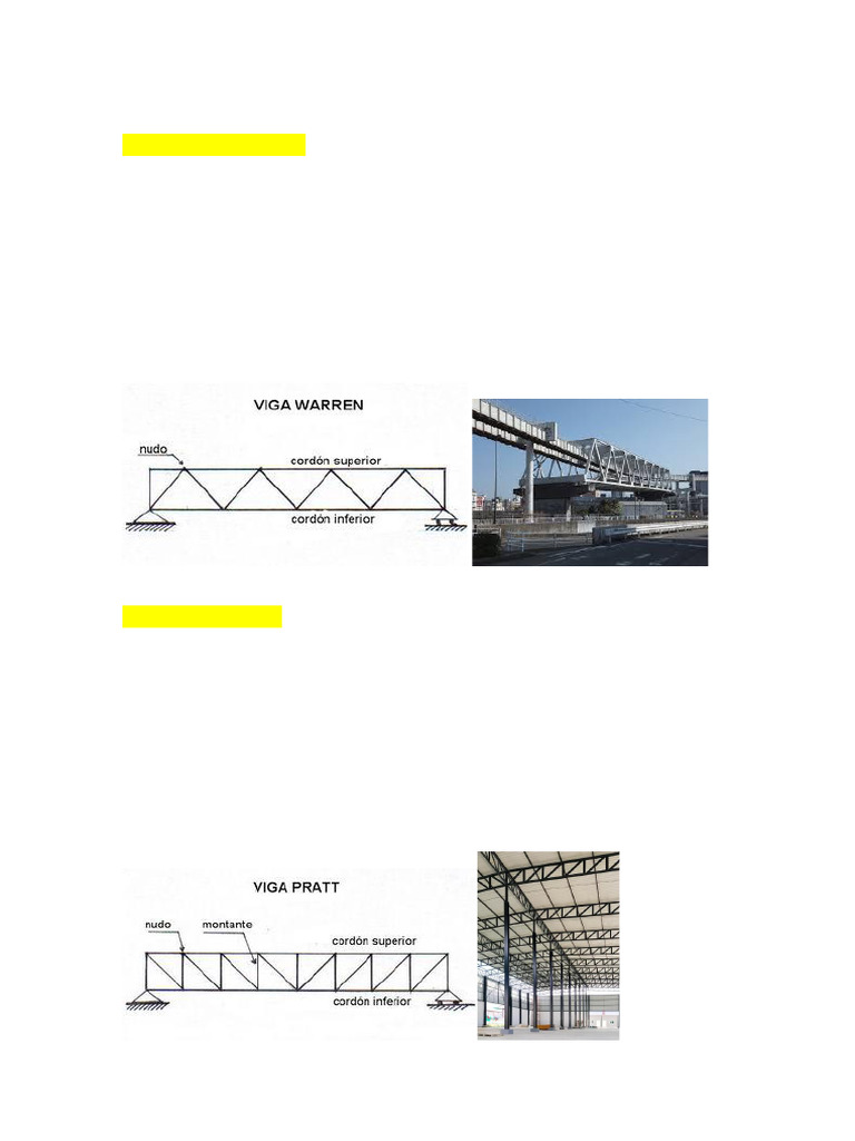 Cerchas Warren y Pratt en Construcción | PDF