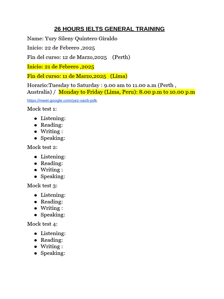 IELTS General Training Course 2025 | PDF