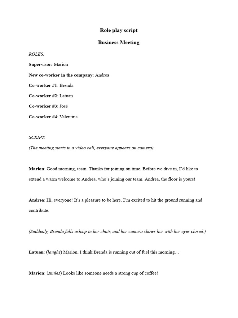 Role Play Business Meeting | PDF