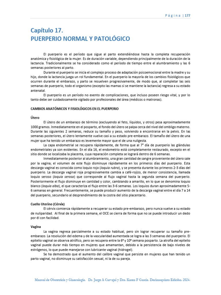 Puerperio Normal y Patológico | PDF | Periodo posparto | Parto