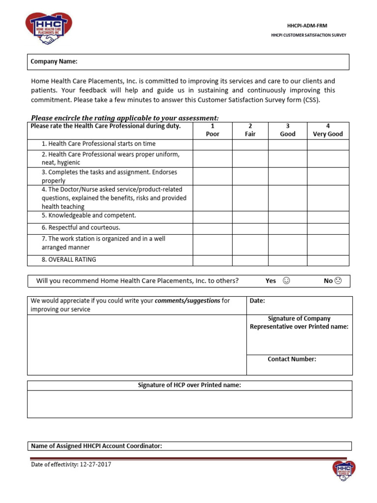 HHC CSS Form | PDF