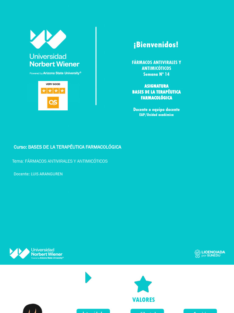 Semana 14 - Antivirales Antimicoticos | PDF | Farmacología | Maestros