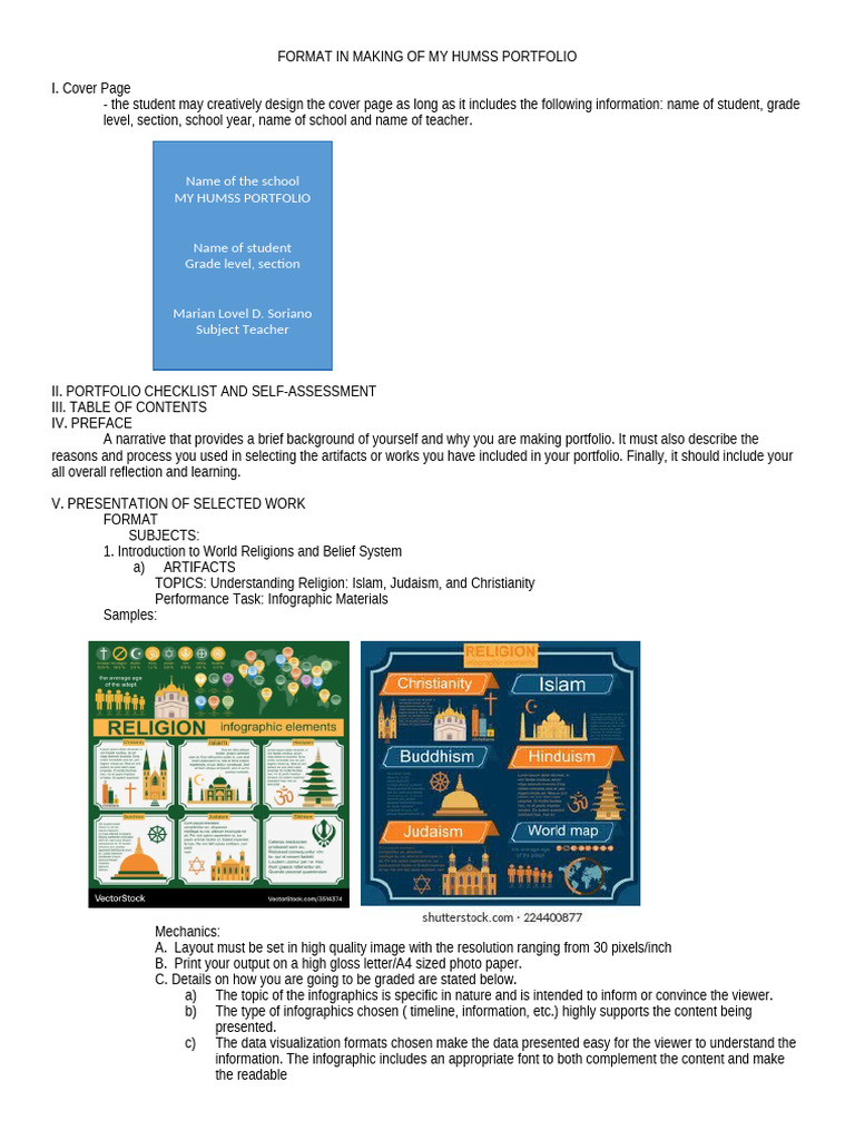 Format in Making of My Humss Portfolio | PDF | Page Layout | Infographics