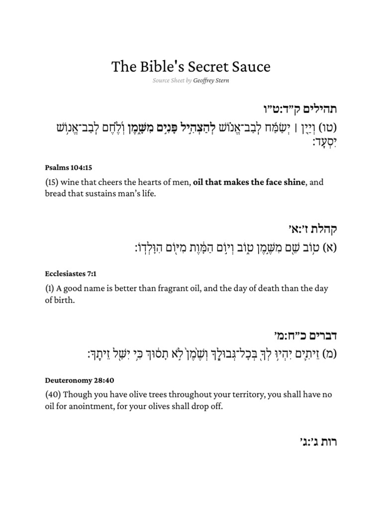 The Bible's Secret Sauce | PDF