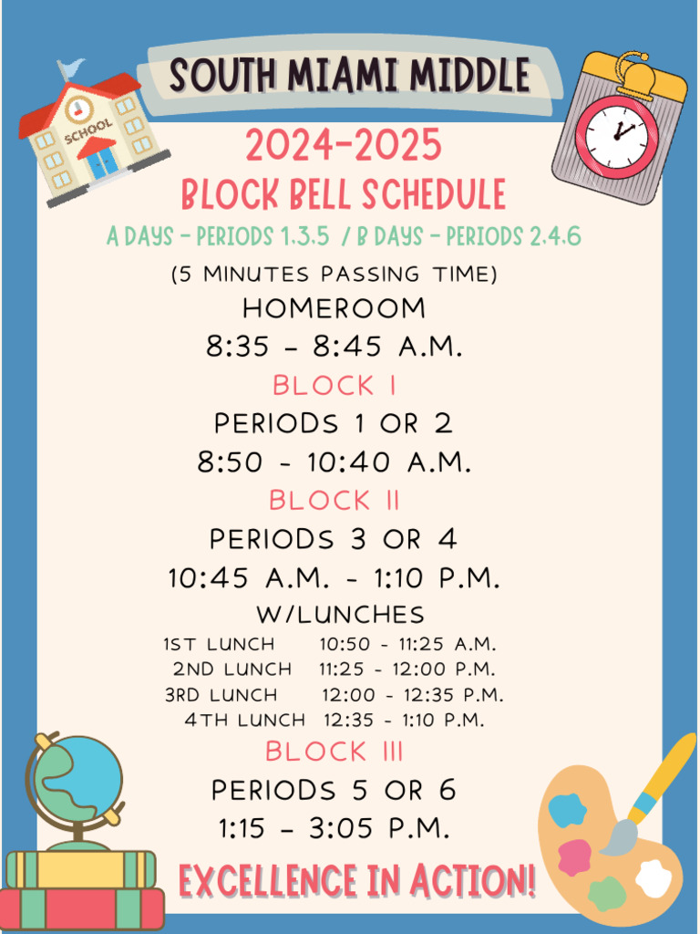 2024-2025 Block Bell Schedule | PDF
