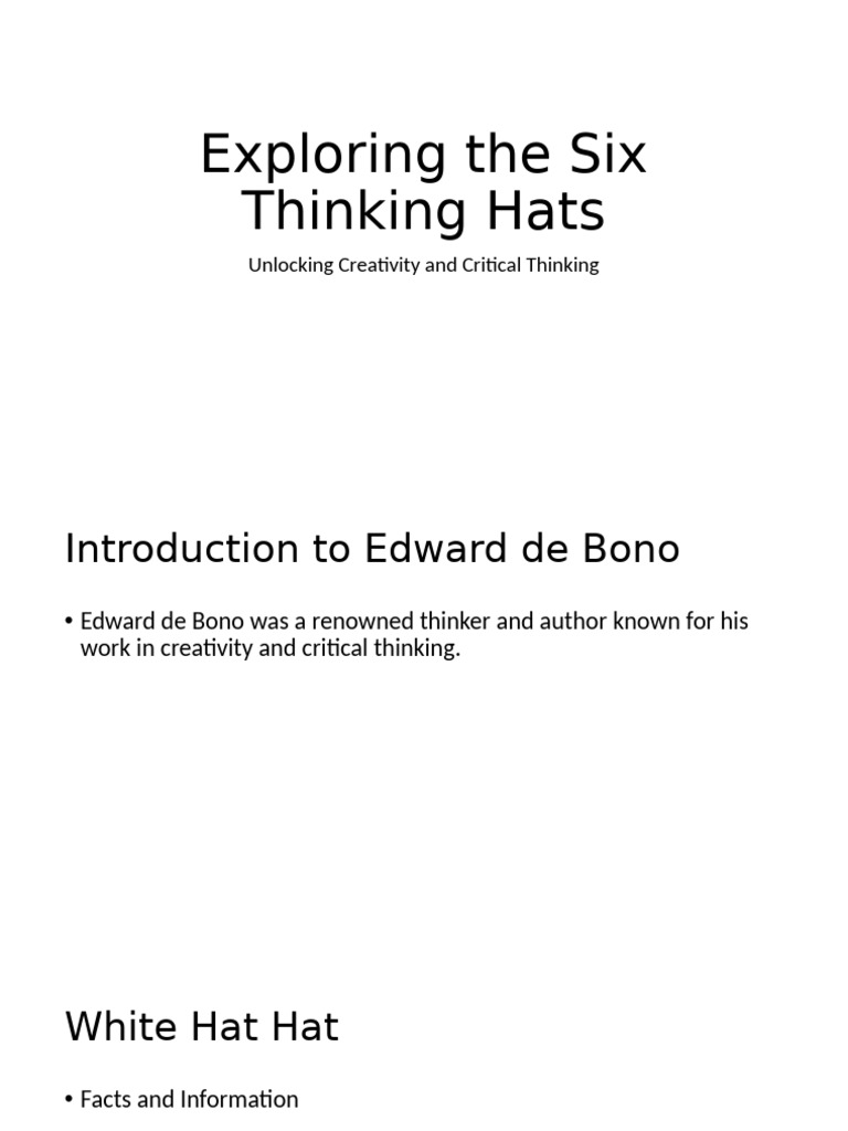 Six Thinking Hats Explained | PDF