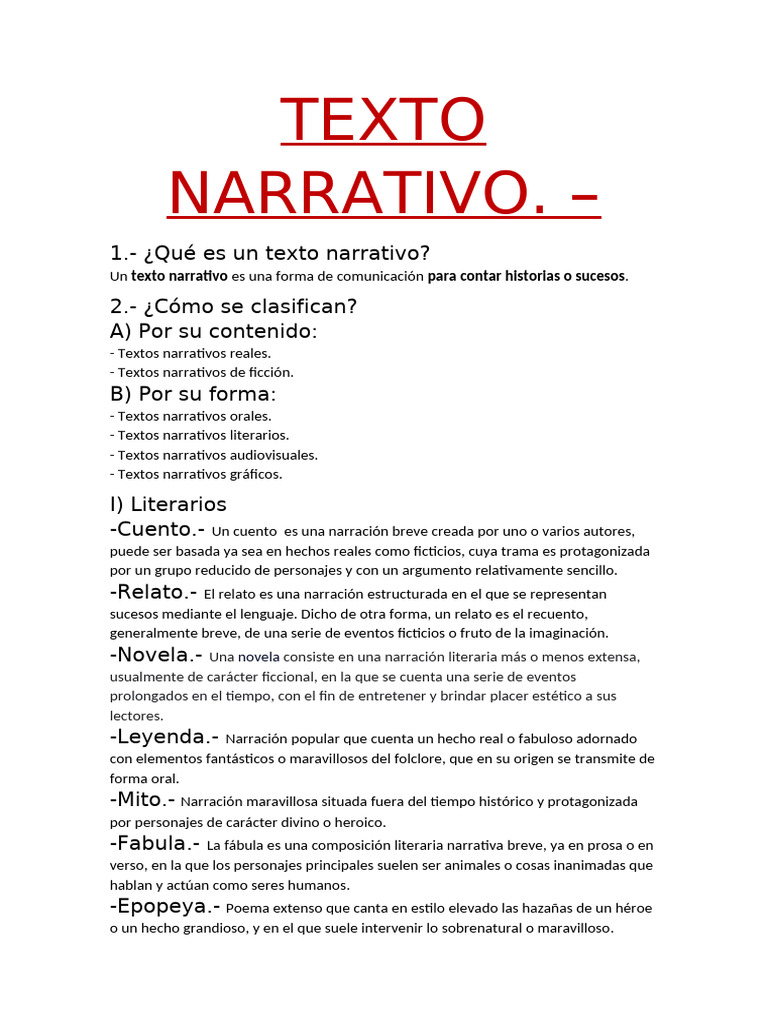 Guía Completa sobre Textos Narrativos | PDF | Narración | Escritura