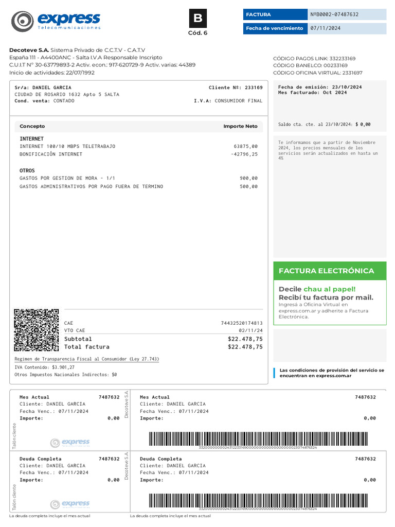 Internet | PDF | Factura | Impuesto al valor agregado