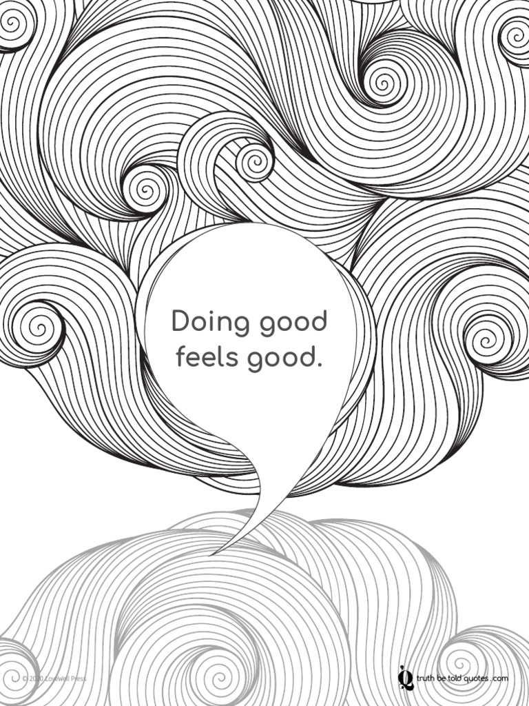 Coloring Page Doing Good Feels Good | PDF