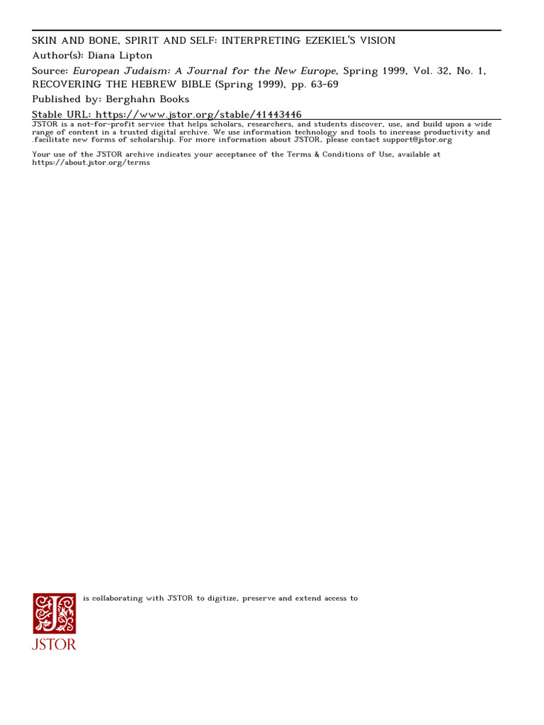 Lipton SKINBONESPIRIT 1999 | PDF | Genesis Creation Narrative | Ezekiel