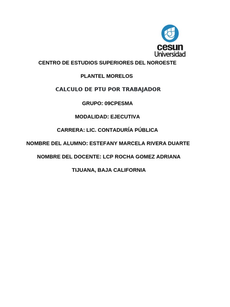 Cálculo PTU Exento 2025 | PDF