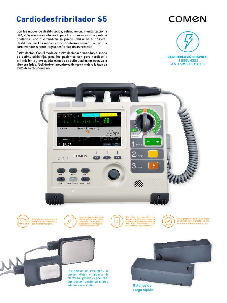 Folleto+DESFIBRILADOR+COMEN-S5 | PDF