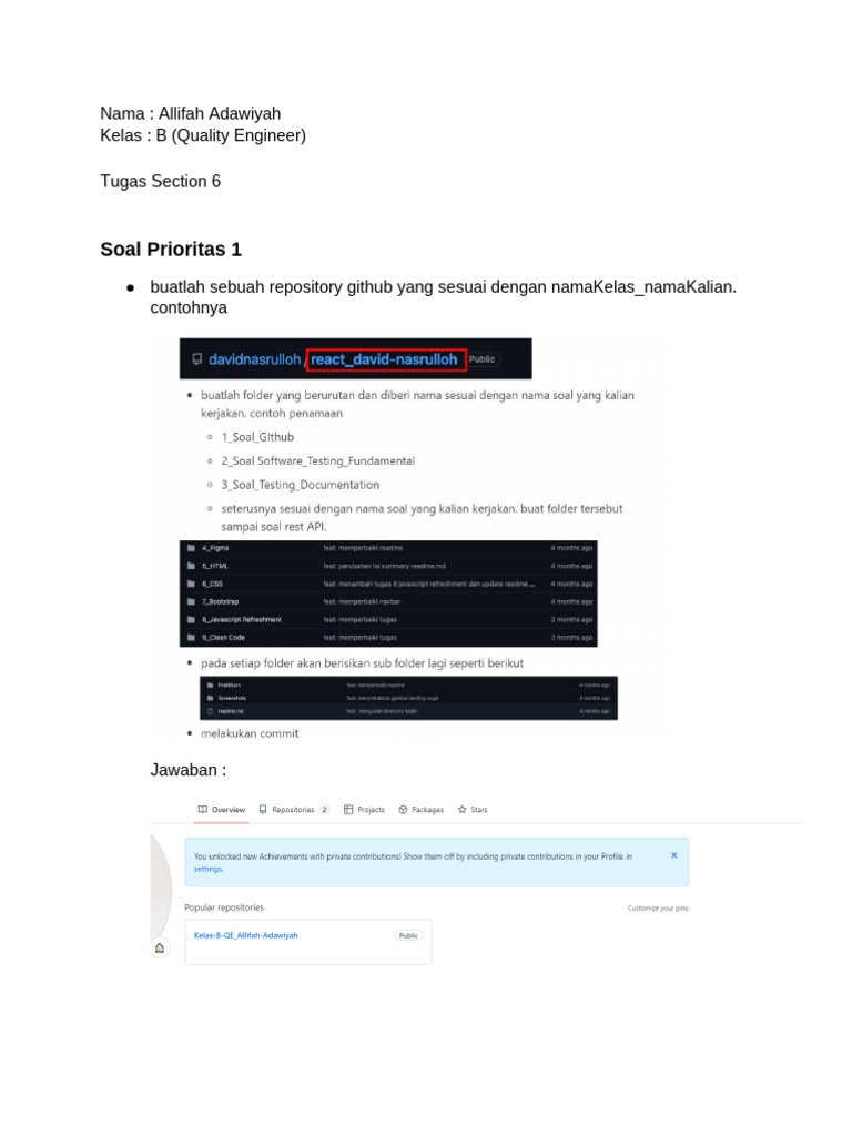 6 - Tugas Praktikum - Version Control (Git) | PDF