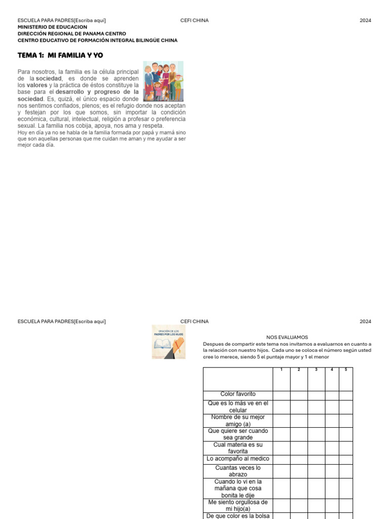 Mi Familia y Yo: Valores y Reflexiones | PDF | Familia | Amor