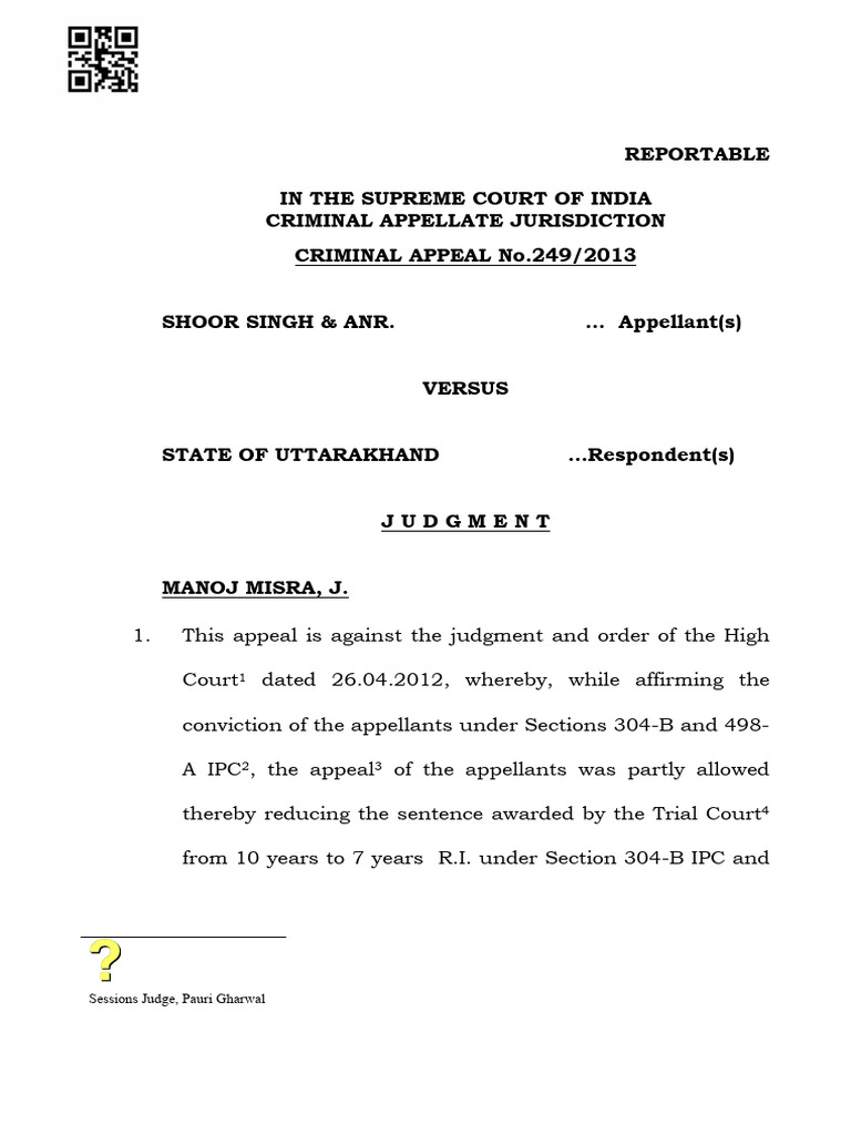 S. 304-B IPC Factum of Dowry Demand Not Proved Supreme Court Acquits ...