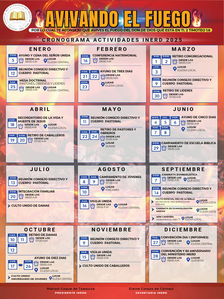 CRONOGRAMA ANUAL INERD 2025 | PDF | protestantismo | Familias ...