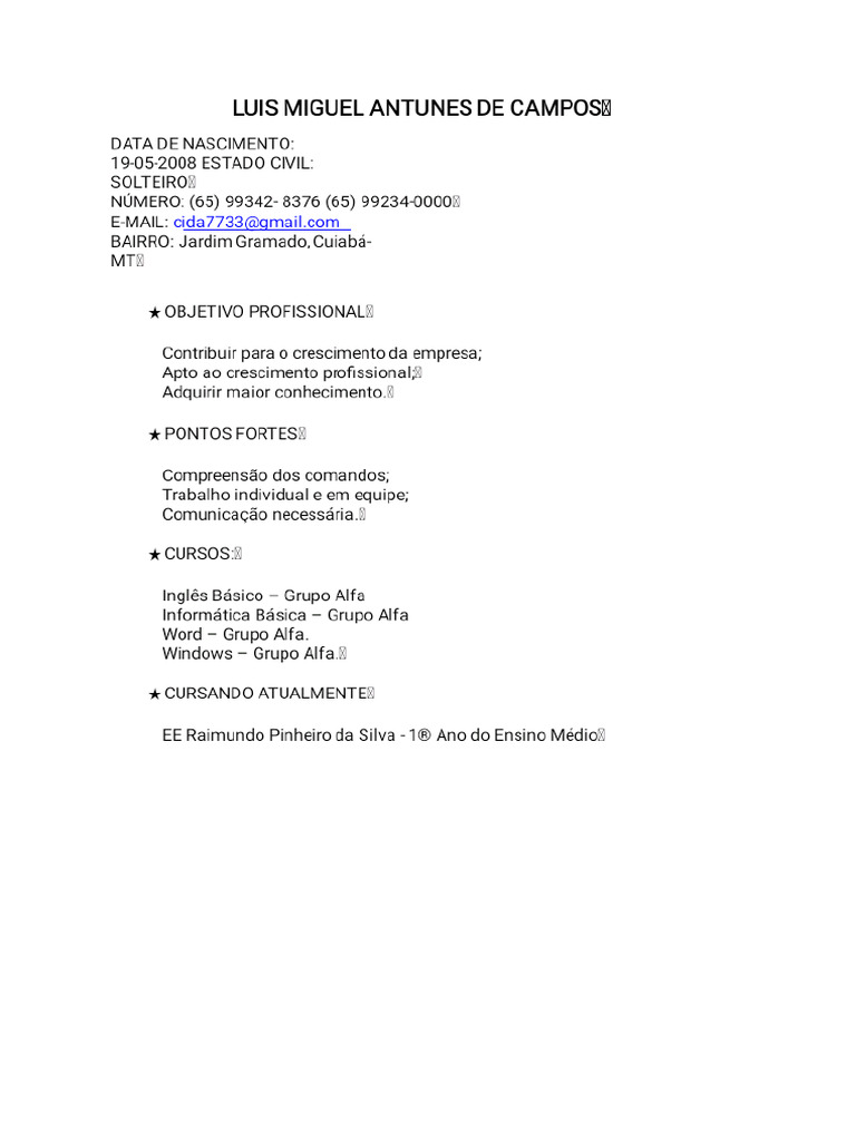 Currículo Luis Miguel | PDF