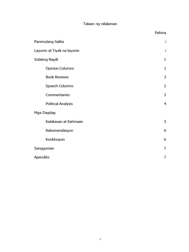 Talaan 1.1 | PDF