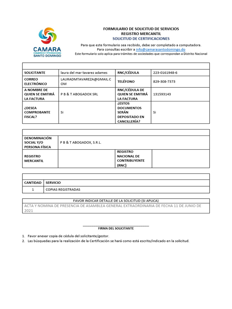 Formulario de Solicitud PDF | PDF