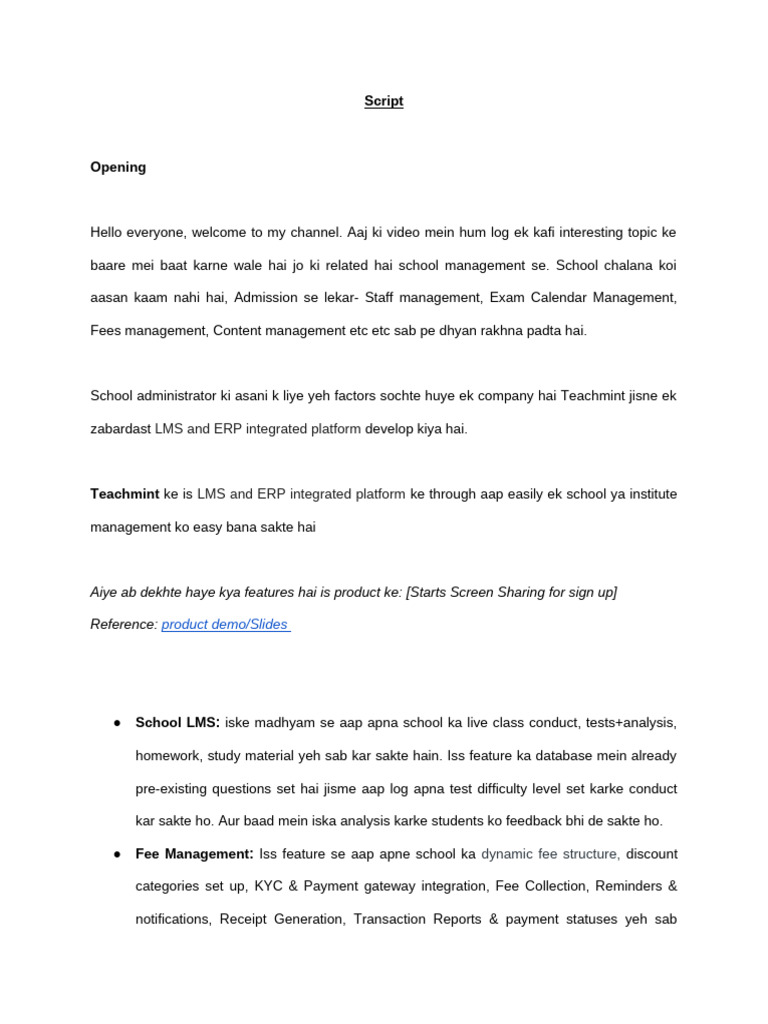 Teachmint DV Script Final | PDF