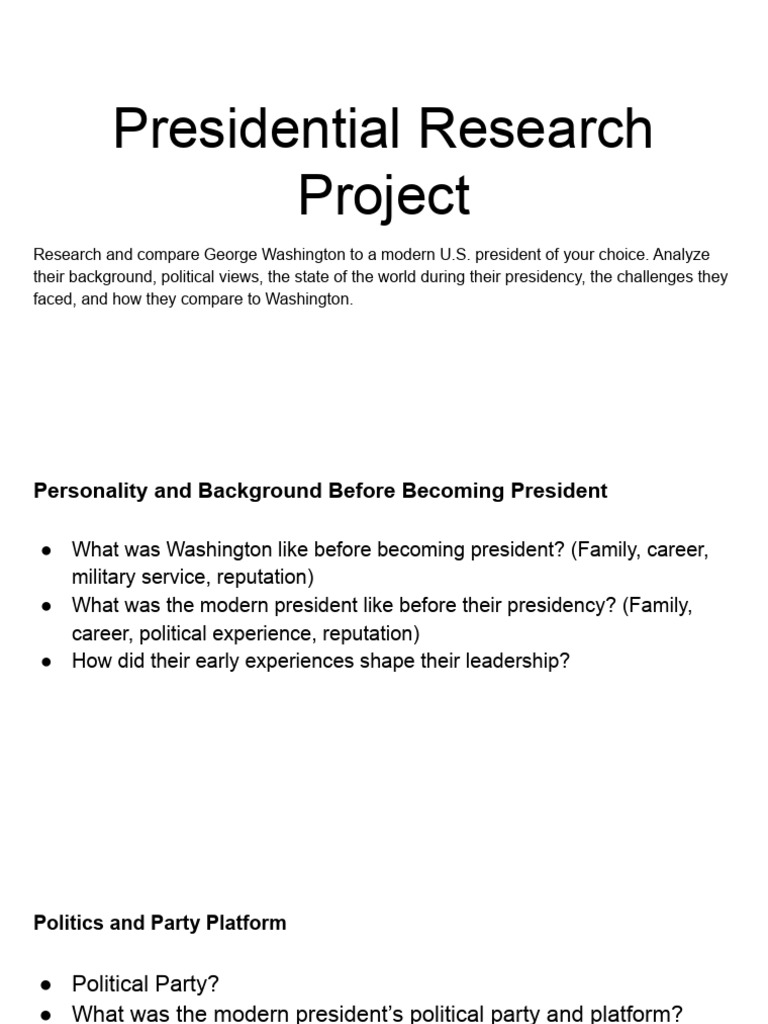 Presidential Research Project | PDF