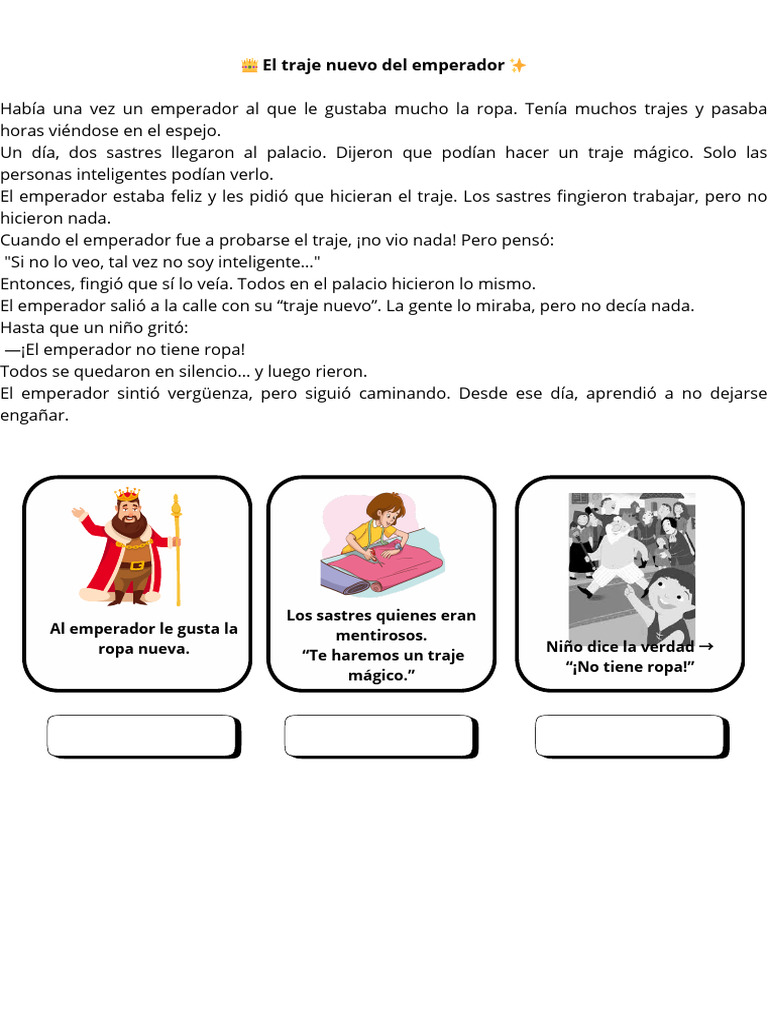 Actividades del Traje Nuevo del Emperador | PDF