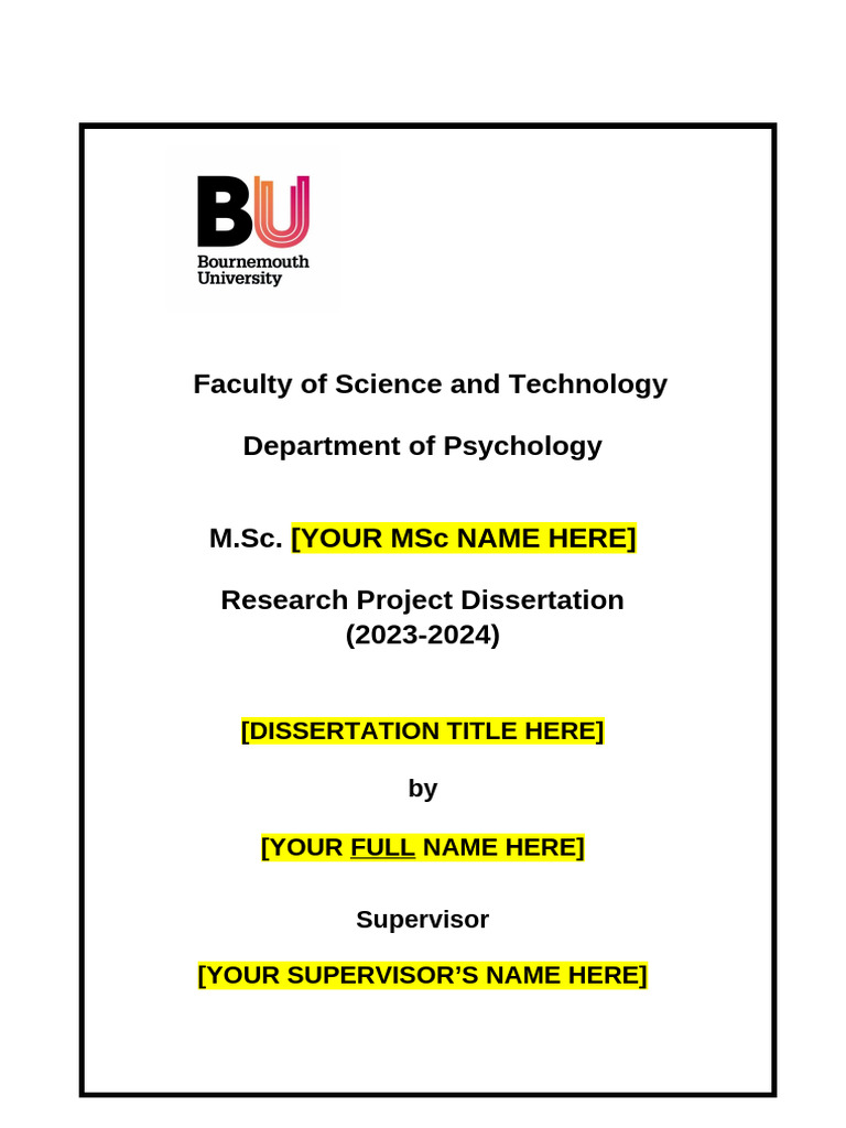 M.Sc. - Dissertation Template | PDF | Thesis