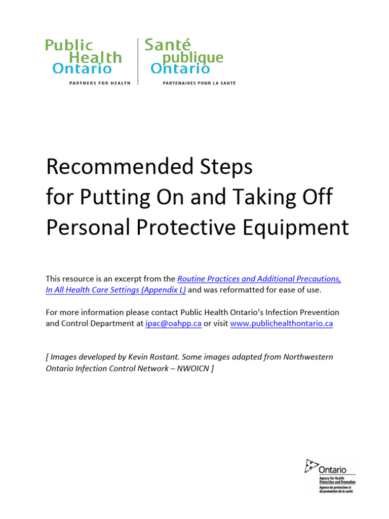 PPE Donning and Doffing Steps Guide | PDF | Personal Protective ...