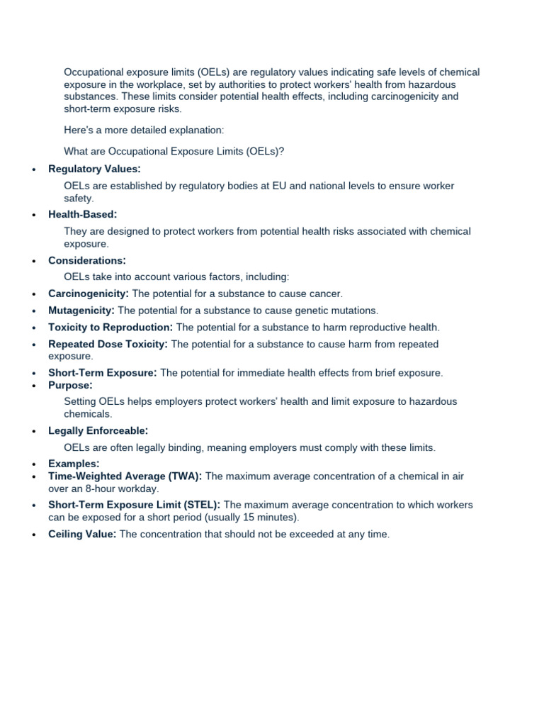 Understanding Occupational Exposure Limits | PDF